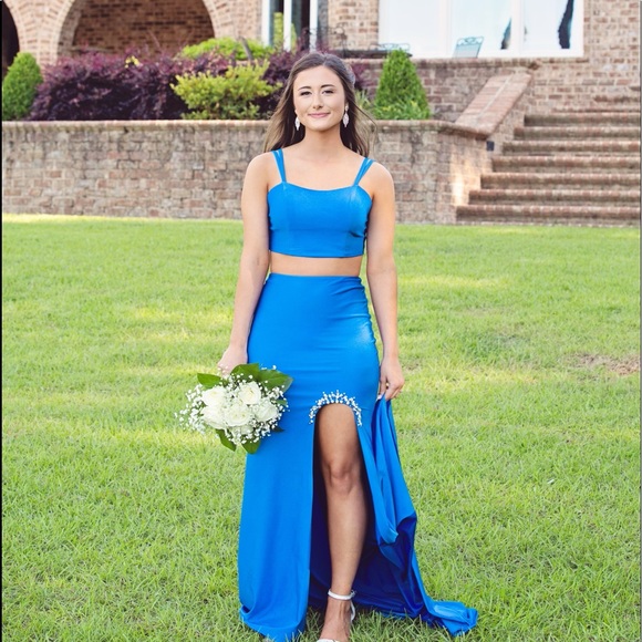 Dresses | Royal Blue Two Piece Prom Dress | Poshmark